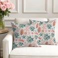 Coral Shell Pillow Covers Set of 4, Watercolor Pink Green Red Coral ...