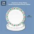 24 Pack Disposable Christmas Plates, Mistletoe & Holly Design, Dinner ...