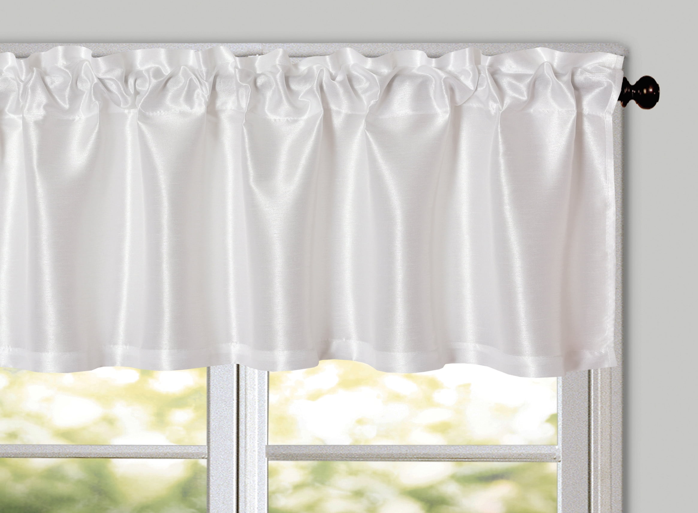 Aiking Home Solid Faux Silk window Valance, White-Size 56''x16 ...
