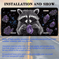 1 Pcs 2D Flat License Plate Covers & Frames, Raccoon with Crystals For ...