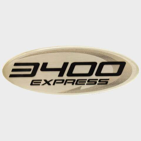 Pursuit Boat Raised Emblem Decal | 3400 Express Silver Sticker ...
