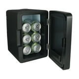 Personal Chiller LED Lighted Mini Fridge with Glass Hinged Door, 10.6 ...