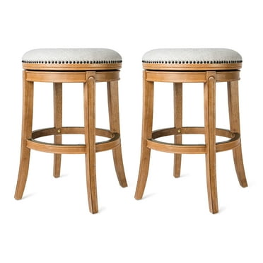 Maven Lane Adrien Counter Stool, Reclaimed Oak, Ronan Stone Vegan ...