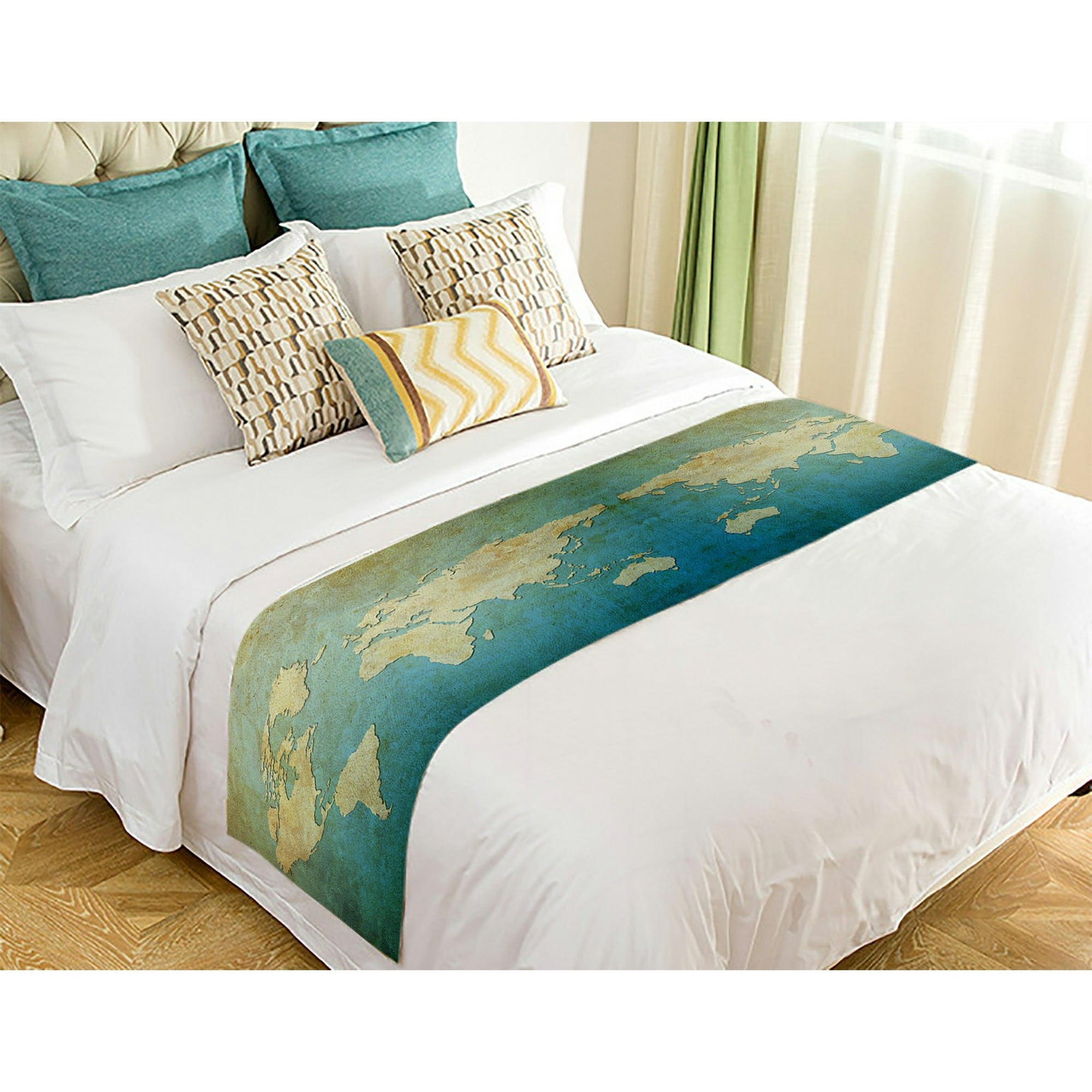 Click here for Erehome Map World Bed Runner Bed Scarf Bed Decor 2... prices