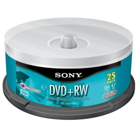 Sony Disk,dvd+rw,4.7g,4x,25-pkspindle | Walmart Canada