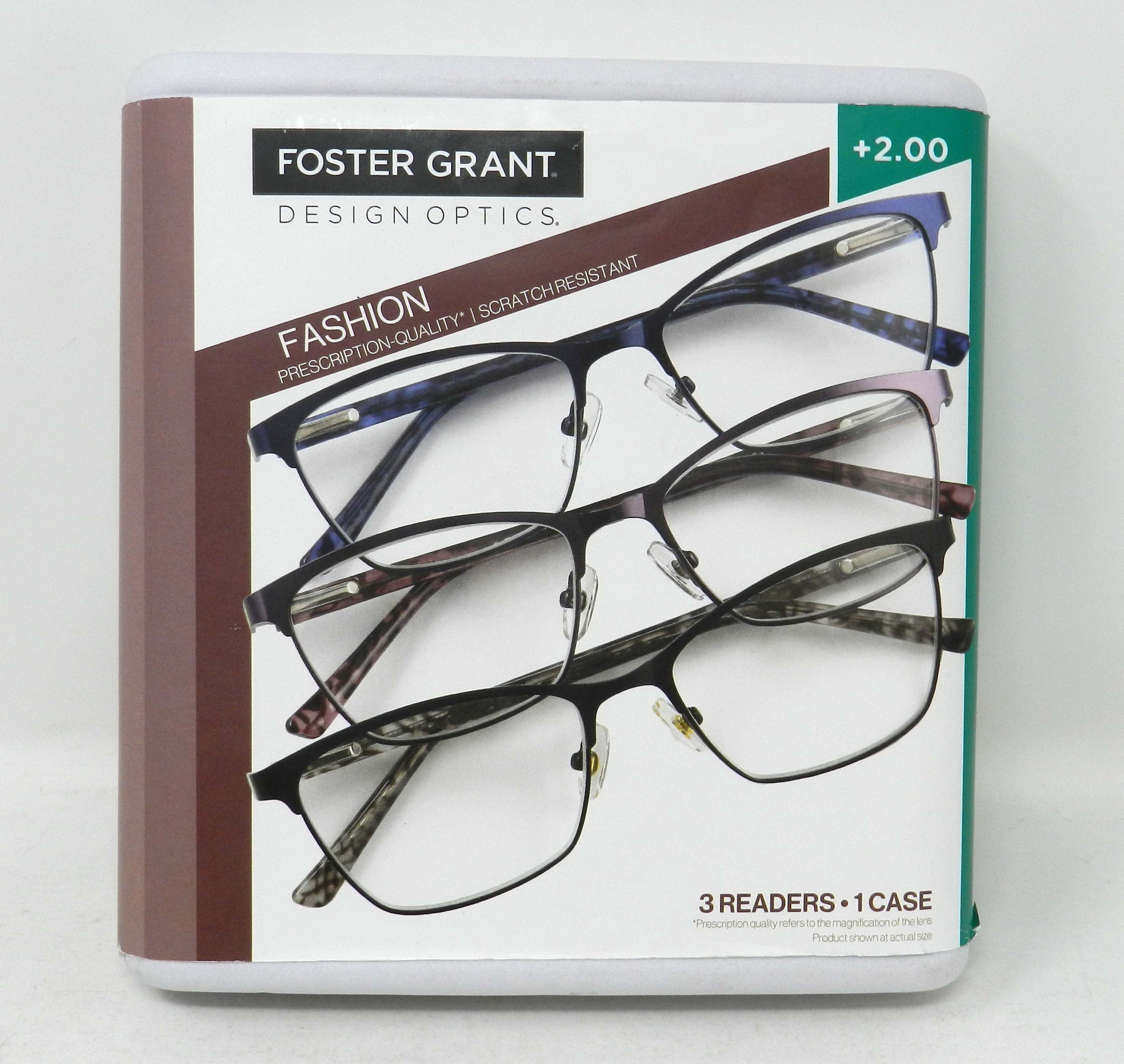 Design Optics By Foster Grant Addie Square Cat Eye +2.00 Reading ...