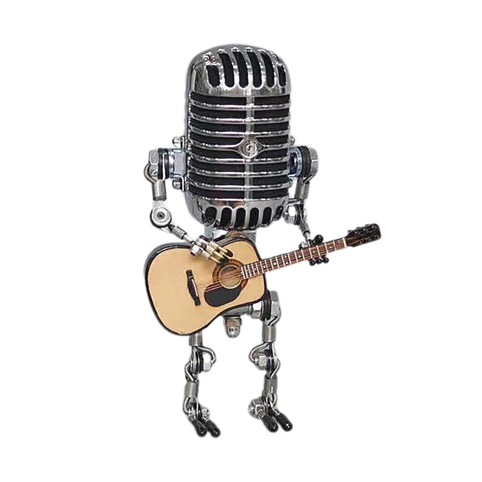 The resin microphone robot statue can be placed on the desktop or at ...