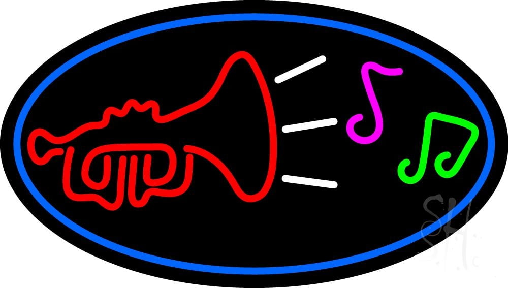Trumpet With Musical Note LED Neon Sign 20" Tall x 37" Wide - inches ...