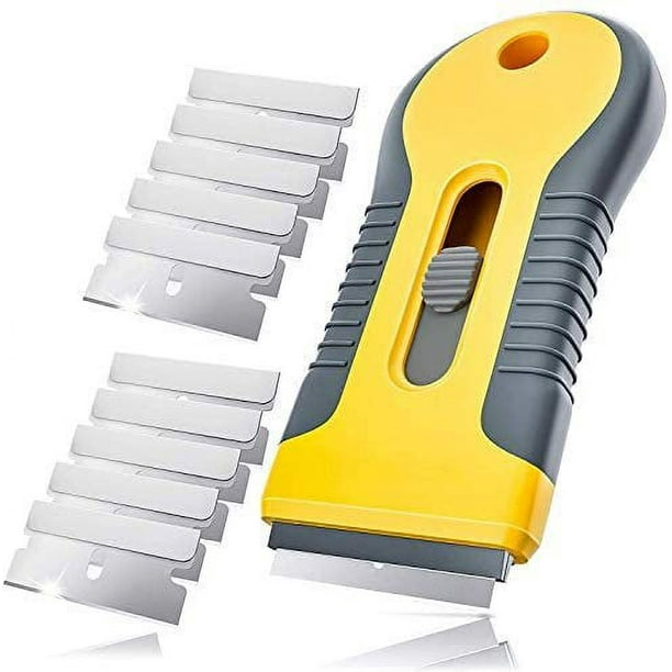 Multi-function scraper with good handle/20 plastic scraper refills, for ...