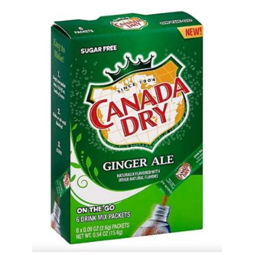 3x Packs Canada Dry Singles To Go Ginger Ale Drink Mix | 6 Singles Each ...