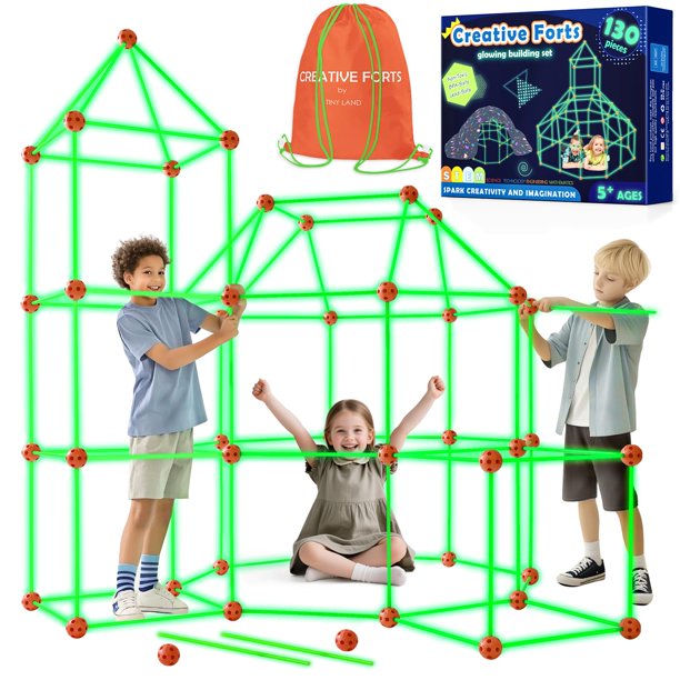 Tiny Land Glow Fort Building Kit for Kids Creative Fort Indoor ...