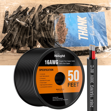 TRH-- 20 Gauge 2 Conductors Premium Electrical Wire - Made in USA - 20 ...