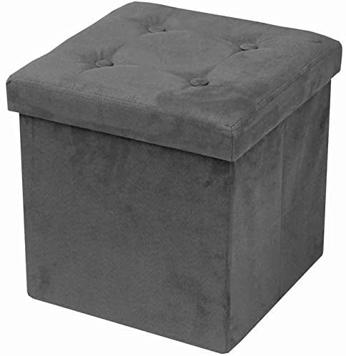Sorbus Faux Suede Storage Ottoman Cube/Foldable/Collapsible with Button ...