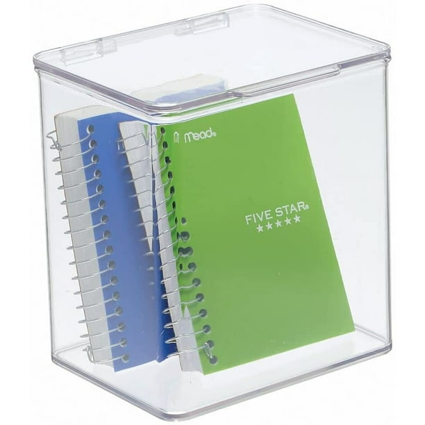 mDesign Stackable Box Home, Office Supplies Storage Organizer Box with ...