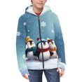 chaqlin Christmas Hoodies for Girls Boys Size 11-13 Penguin Full Zip ...