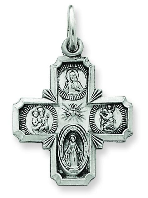 Sterling Silver Cross Medal - Walmart.com