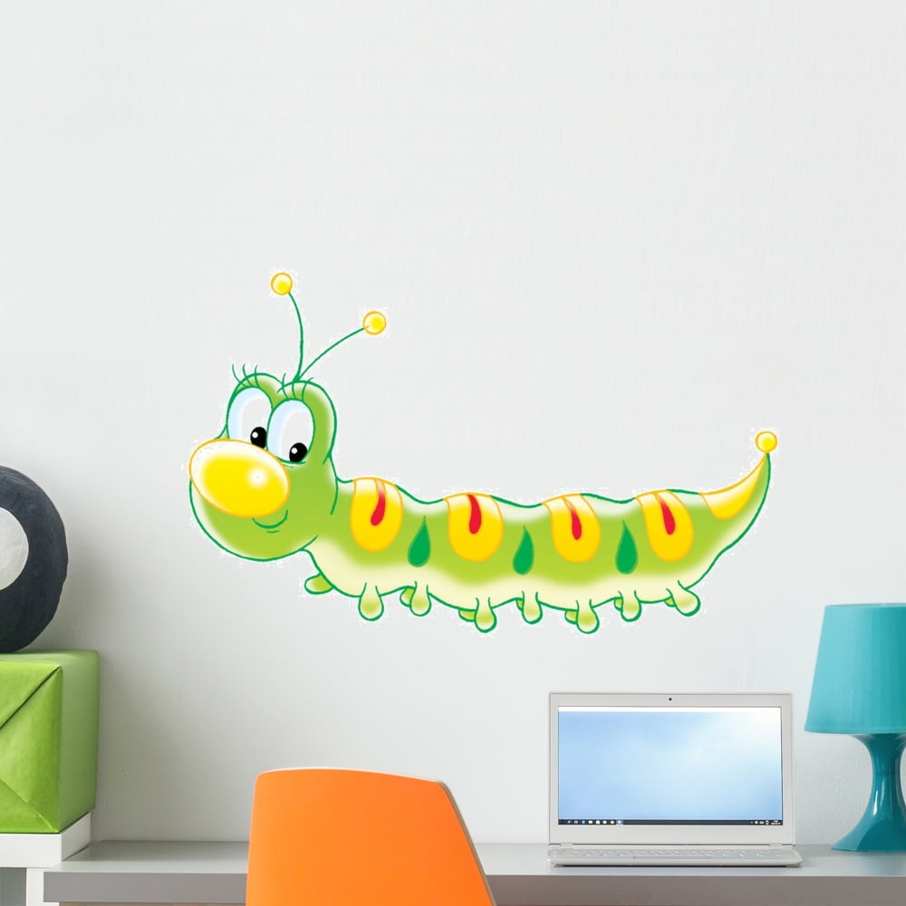 Green Caterpillar Wall Decal Sticker by Wallmonkeys Peel and Stick ...