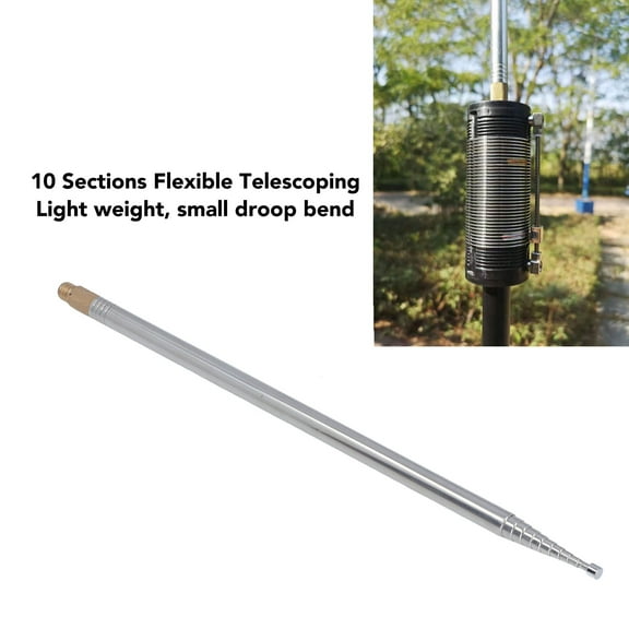 2x Telescopic BNC Radio Antenna 7-Section Stainless Steel for Police ...