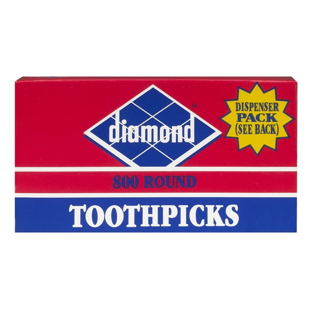 Diamond Classic Round Toothpicks, Toothpick Box, 800 Count Wood ...