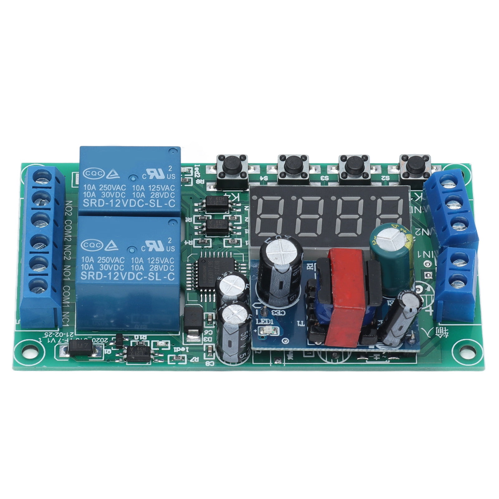 2 Channel Time Delay Relay Module Digital Pulse Trigger Cycle Timer Control Board 220VAC YF‑7 ...