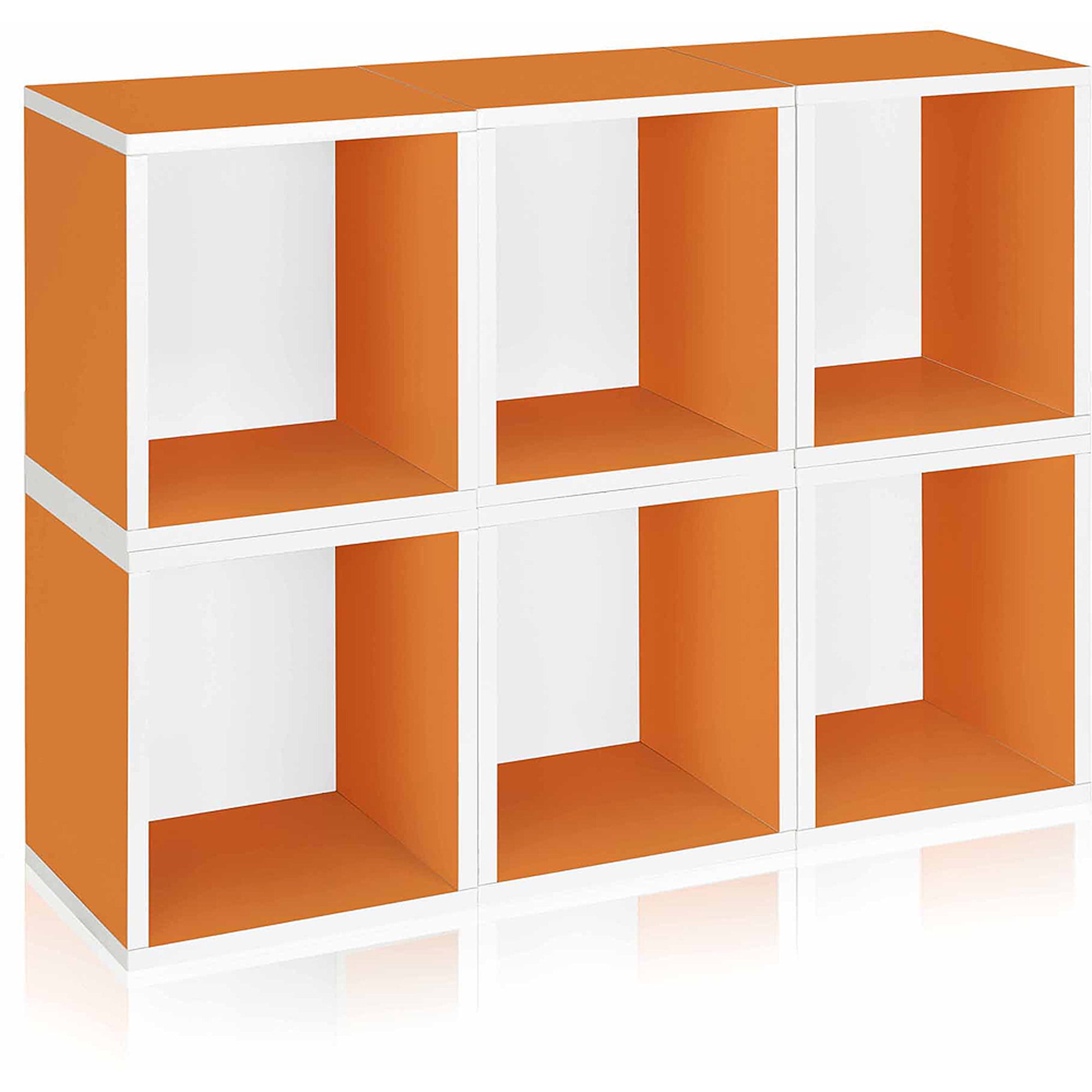 Way Basics Eco Stackable Modular Storage Cubes Plus, Orange, 6-Pack ...