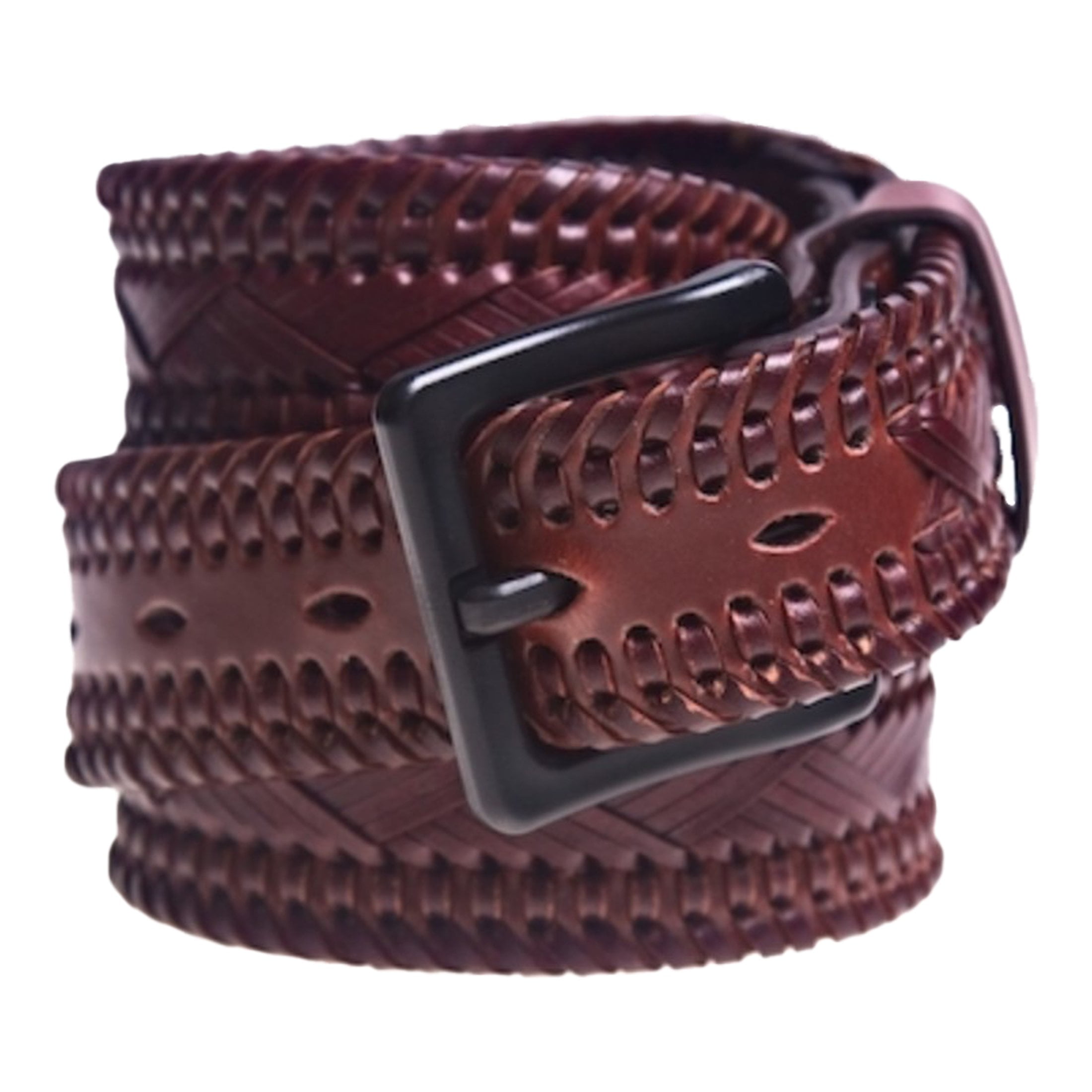 Beep Free® 1 3/8" Brown Braided Leather Belt | Size 50-54 | Airport ...