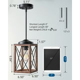 DEWENWILS Farmhouse Pendant Lighting, Wood and Metal, Adjustable Height ...