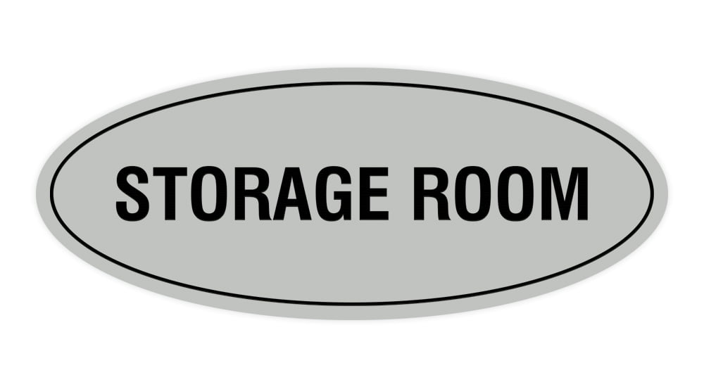 Oval Storage Room Sign (Lt Gray) - Small 2x5" - Walmart.com