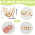 1Set 20Pcs Brass Beads Leaf Real 18K Gold Plated 5x6x3mm Hole: 0.8mm ...