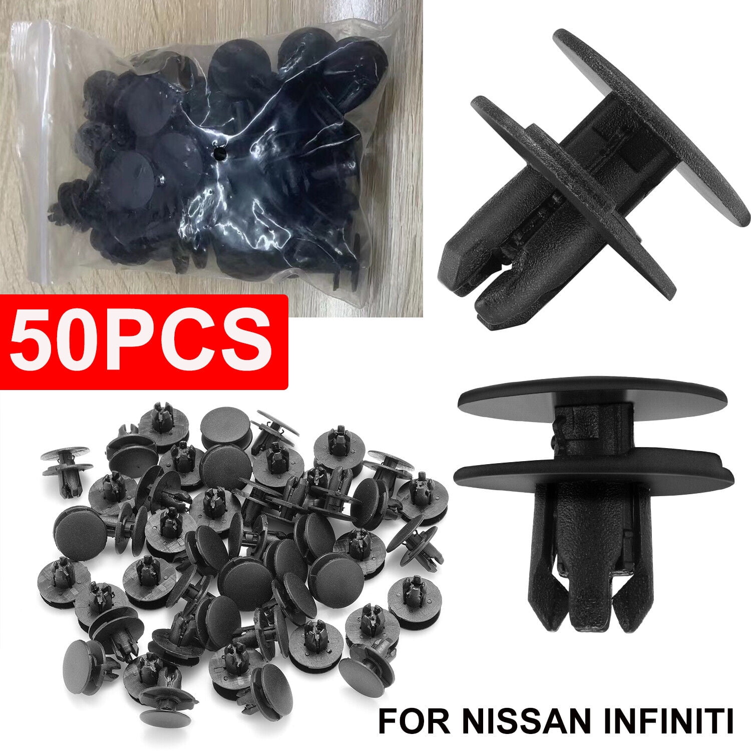 50Pcs Bumper Splash Shield Hood Engine Push Clip Screw Rivet for Nissan ...