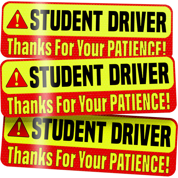 ASSURED SIGNS Student Driver Car Magnet Sticker for New Drivers, , 12 X ...