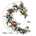 60" Patriotic Artificial Flower Garland Vine, Flexible Wreath with ...