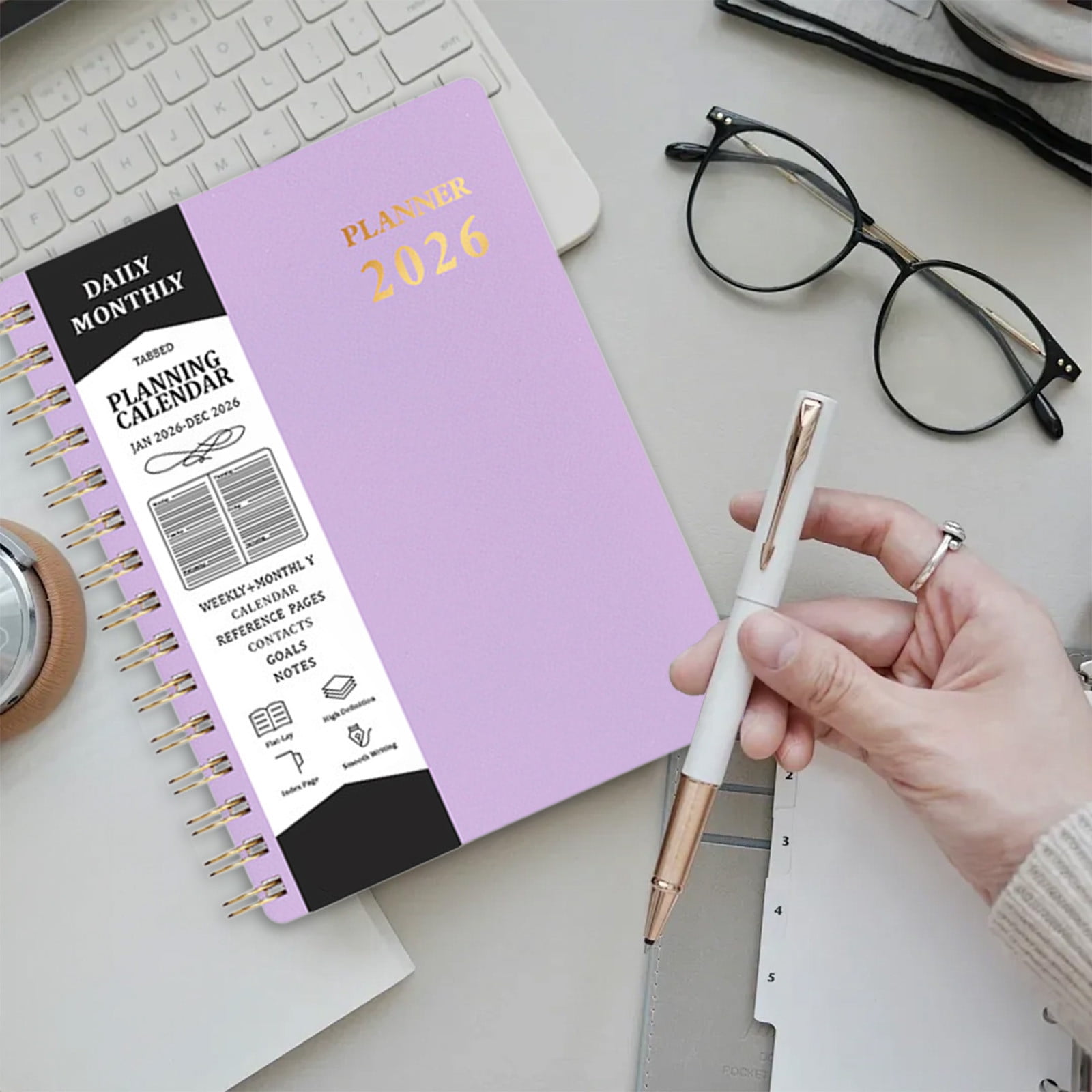 2026 Coil Schedule Book A5 Planner | Faux Leather Cover | 140 Thick ...