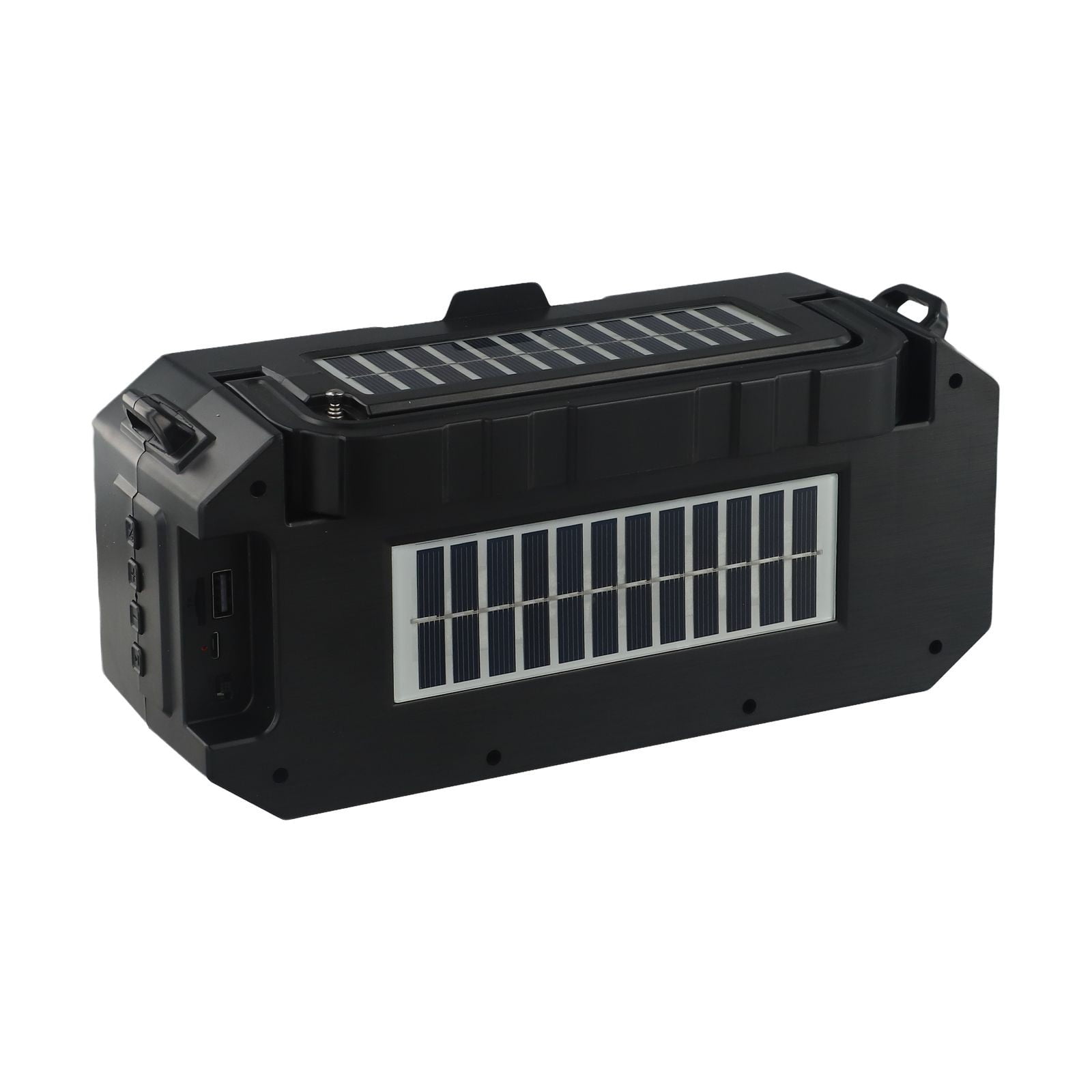 Radio meteorológica manivela con energía solar impermeable estéreo ...