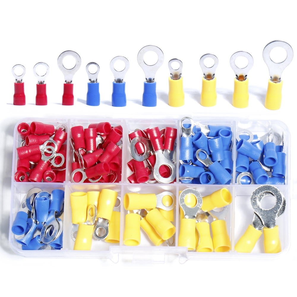 Connector Ring Wire Electrical Terminals Cable Open Ring O-Nose Brass ...