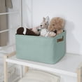 (4 pack) Mainstays Green Sage Canvas Polyester Storage Basket with ...