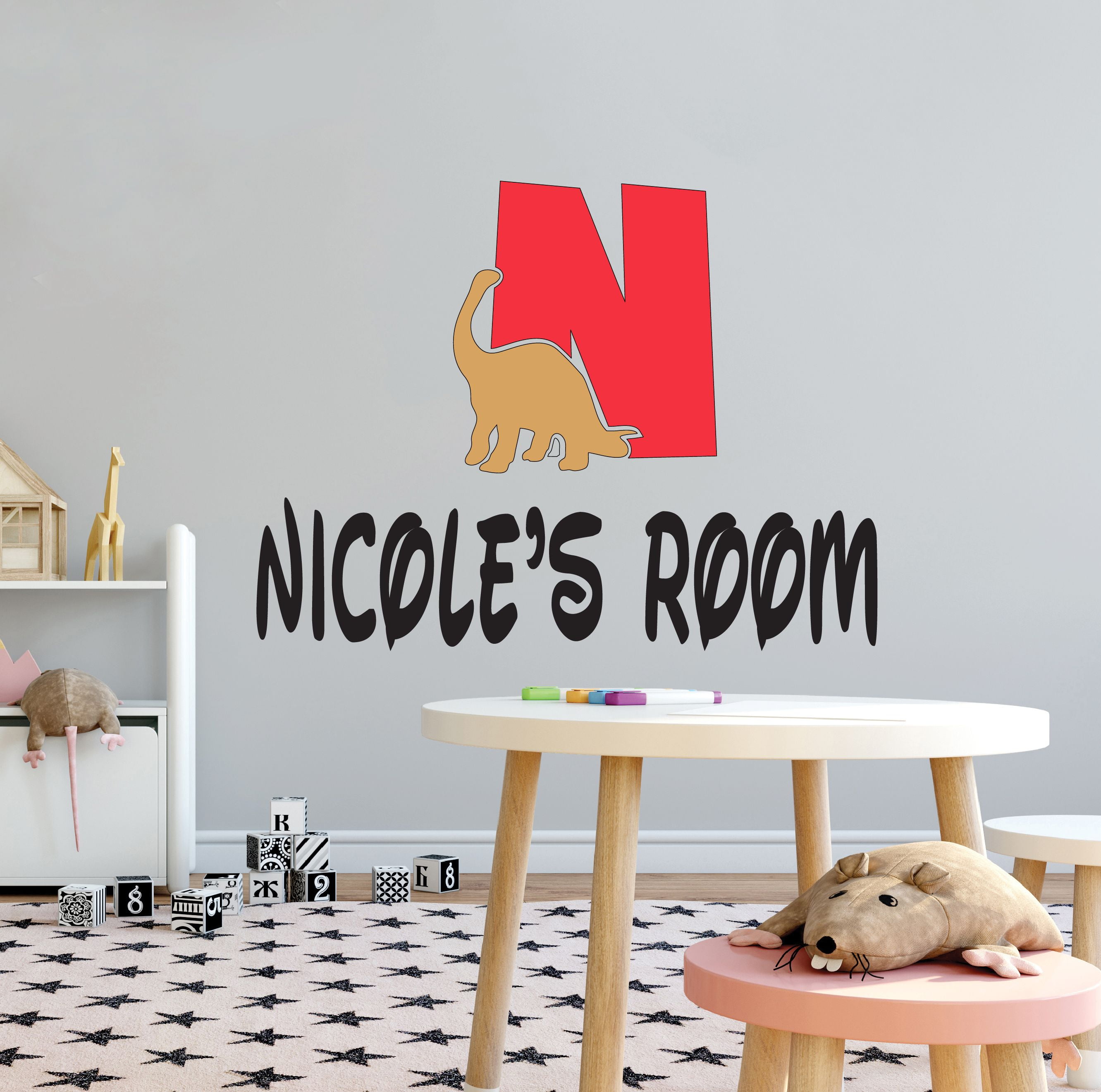 DINO LETTER N - Personalized Name Multicolored Vinyl Letter N Alphabet ...