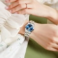 OLEVS Stainless Steel Couple Watches, Diamond Romantic Wedding Gift ...