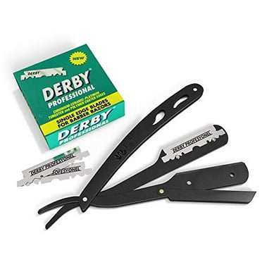 Navaja Shavette Barber Straight Shaving Razor, 100 Derby cuchillas ...