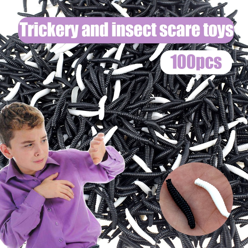 Cheers 100Pcs/Set Artificial Maggot Worm Model Stretchy Trick Toy ...