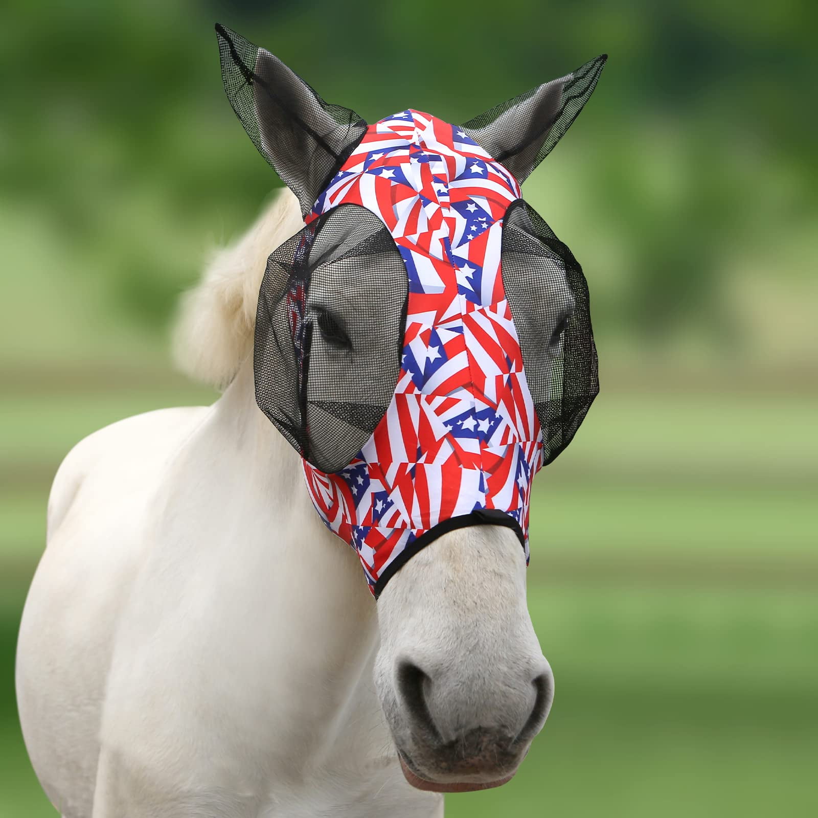 Harrison Howard Stretch, Breathable, UV Protective Fly Mask with Mesh ...