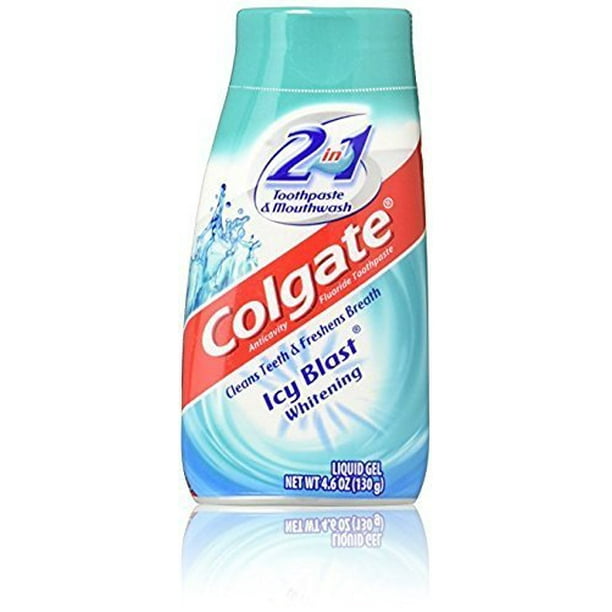 Colgate 2-in-1 Whitening Toothpaste & Mouthwash, Icy Blast, 4.6 oz, 2 ...