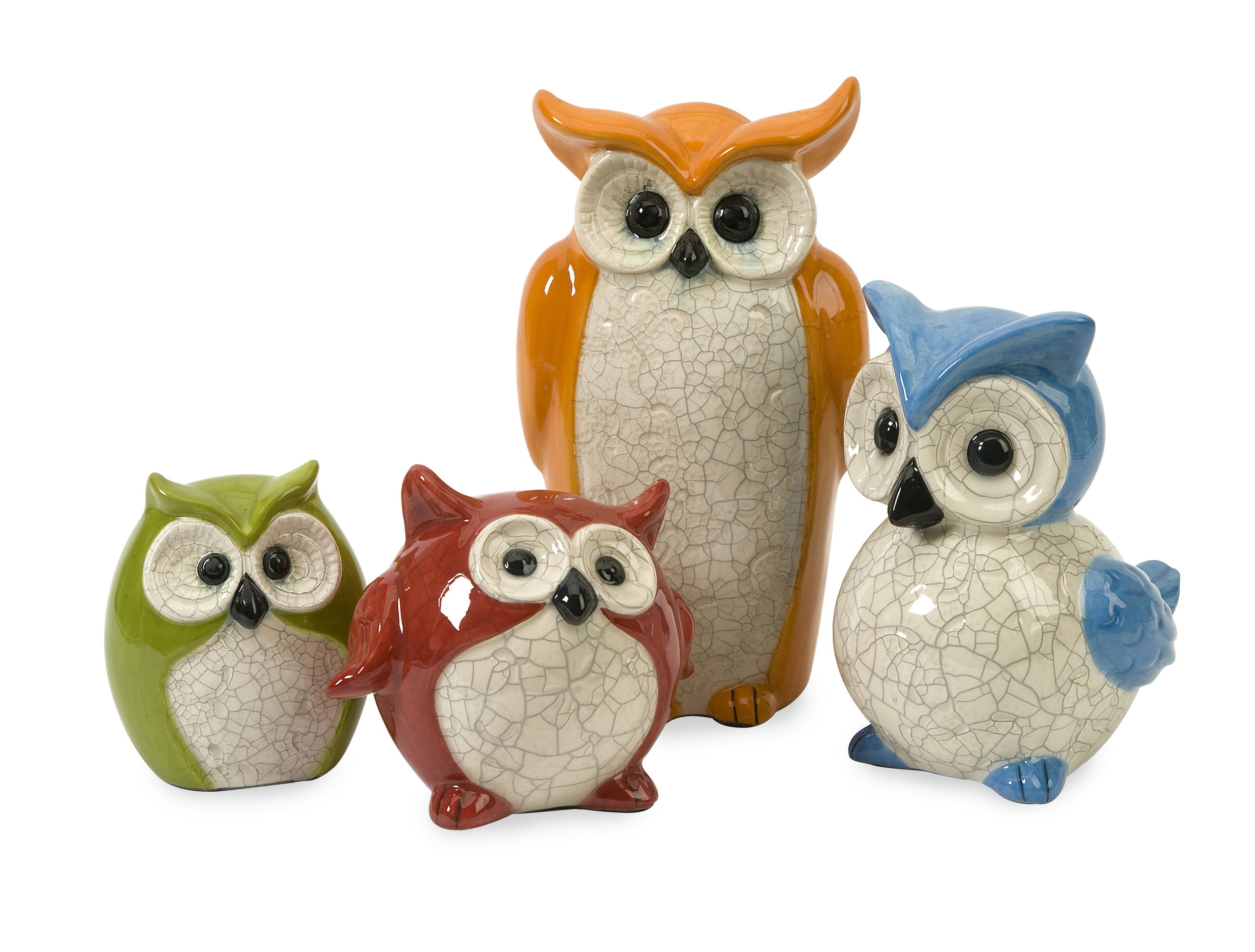 Colorful and Rare Set of 4 Enchanted Owls - Walmart.com