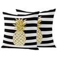 Abstract Fruit Outdoor Throw Pillow Covers Set of 2, Yellow Pineapple ...