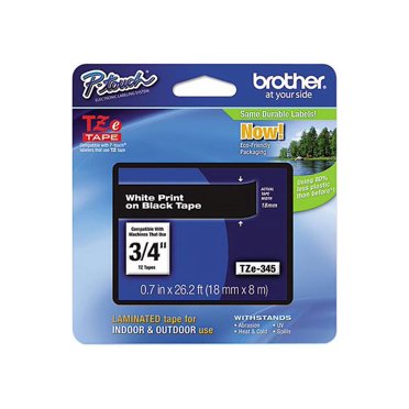 Brother Genuine TZe-231 1/2" Black on White Standard Laminated Tape for ...