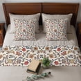 Bed Runner for Cal King Size Bed, Orange Red Leaf 3 Pcs Bedding Runner ...