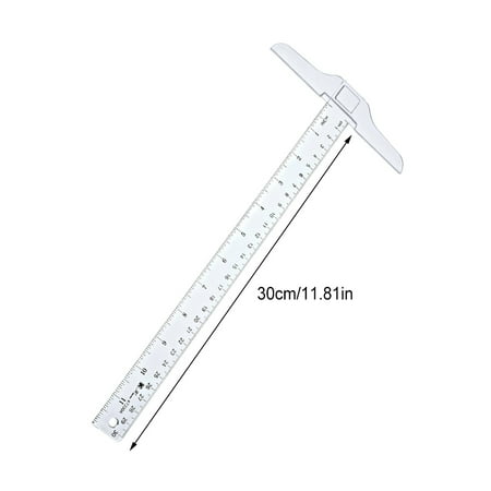 T-shaped Transparent Ruler Scale Students Teacher Rulers Measuring Tool ...