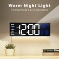 16" Large Digital Wall Clock Timer with Remote Control, 2 Alarms, LED ...