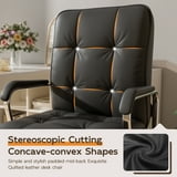 Genpo Black Office Chair, Leather Swivel Leather Computer Desk Chair ...