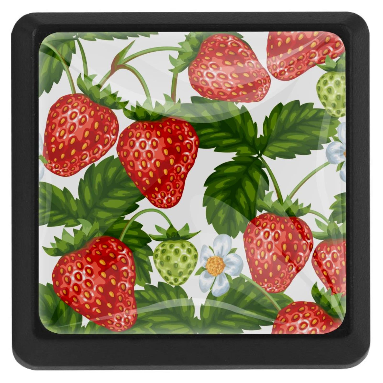 3 Pack Strawberry Square Cabinet Door Knobs Decor for Cupboard Dressing ...